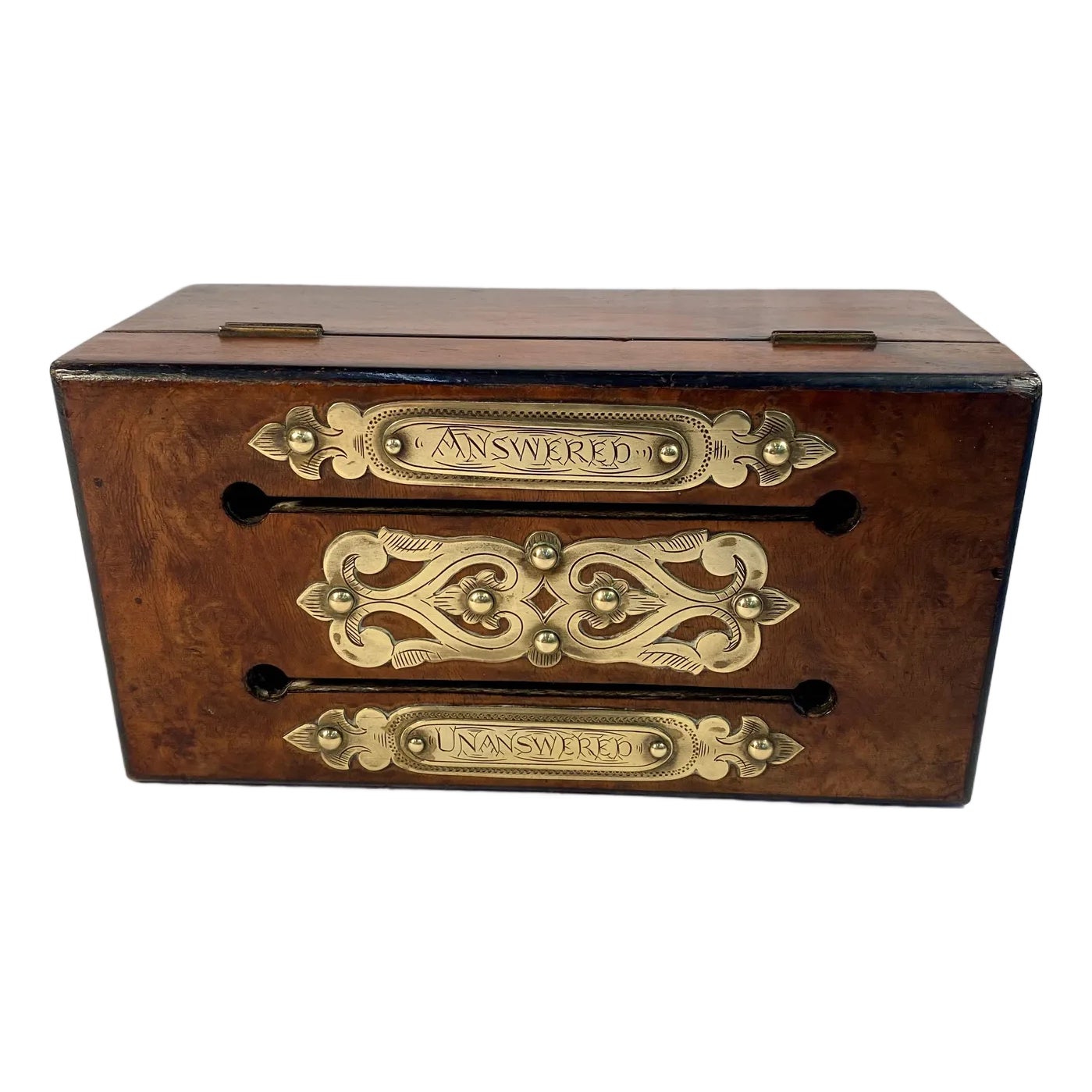 Victorian, English, Correspondence/Letter Box With Key | Chairish