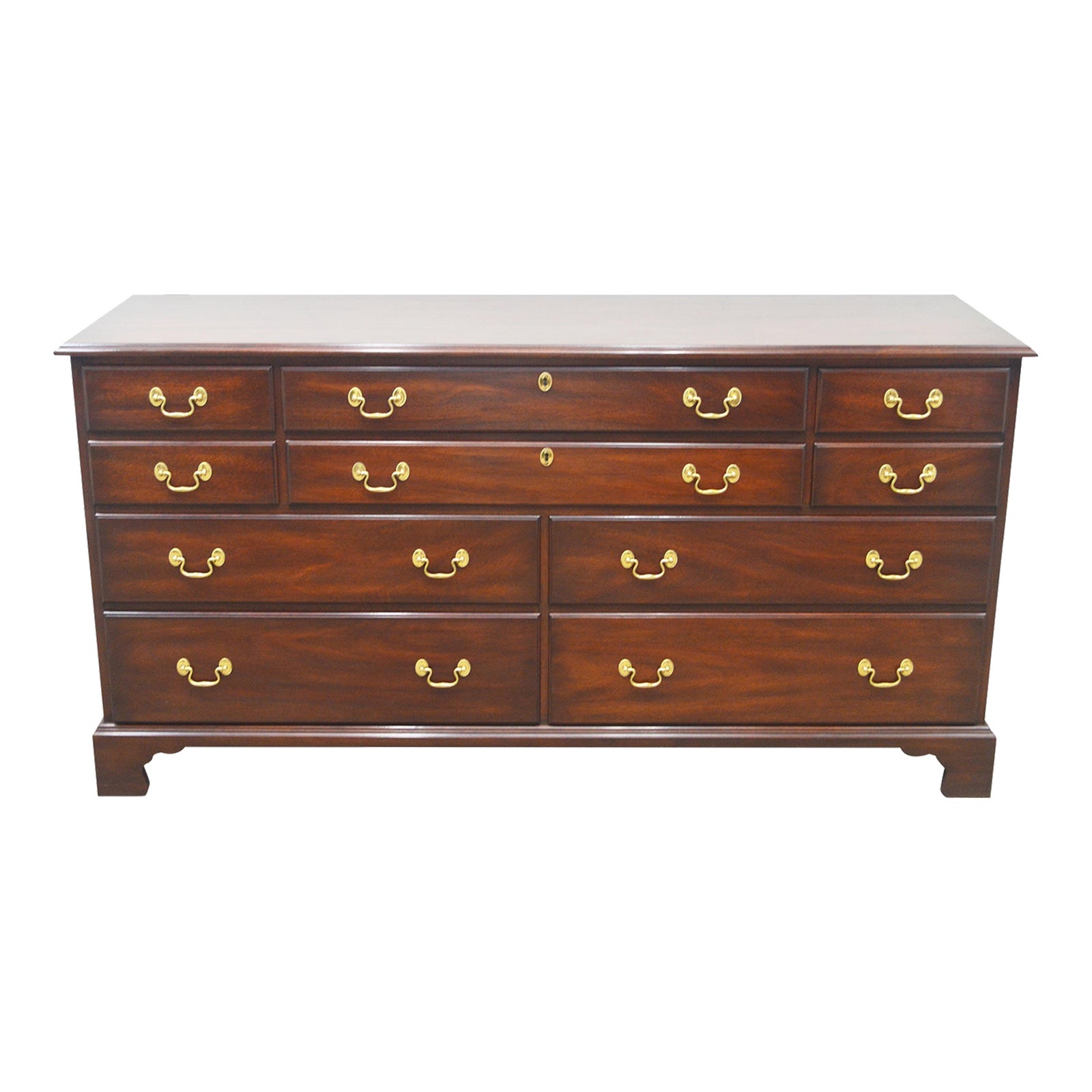 1990s Henkel Harris 10-Drawer Mahogany Dresser | Chairish