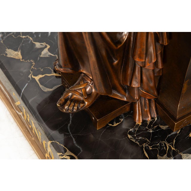 Antique French Bronze Sculpture of Philosopher “Zeno of Elea” by Eugene ...