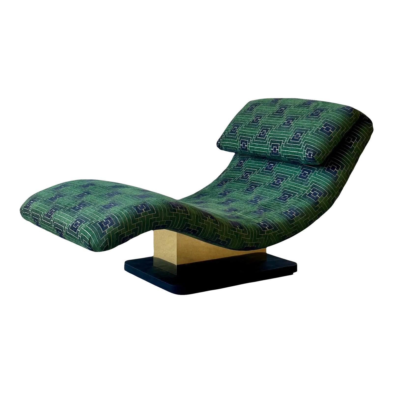 1980s Postmodern Wave Chaise Attributed to Carsons | Chairish