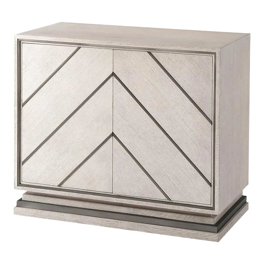 Modern Chevron Side Cabinet | Chairish