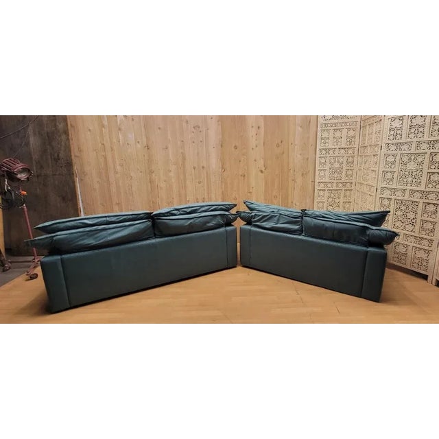 Vintage Italian Post Modern Leather Sofa and Loveseat by Giovanni Erba ...
