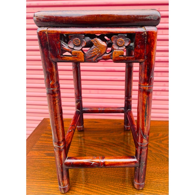 Vintage Diminutive Hand Carved Chinese Stand | Chairish