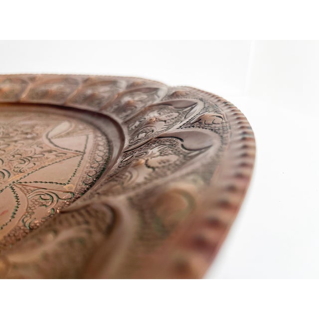 Early 20th Century Turkish Engraved Copper Tin Plate | Chairish