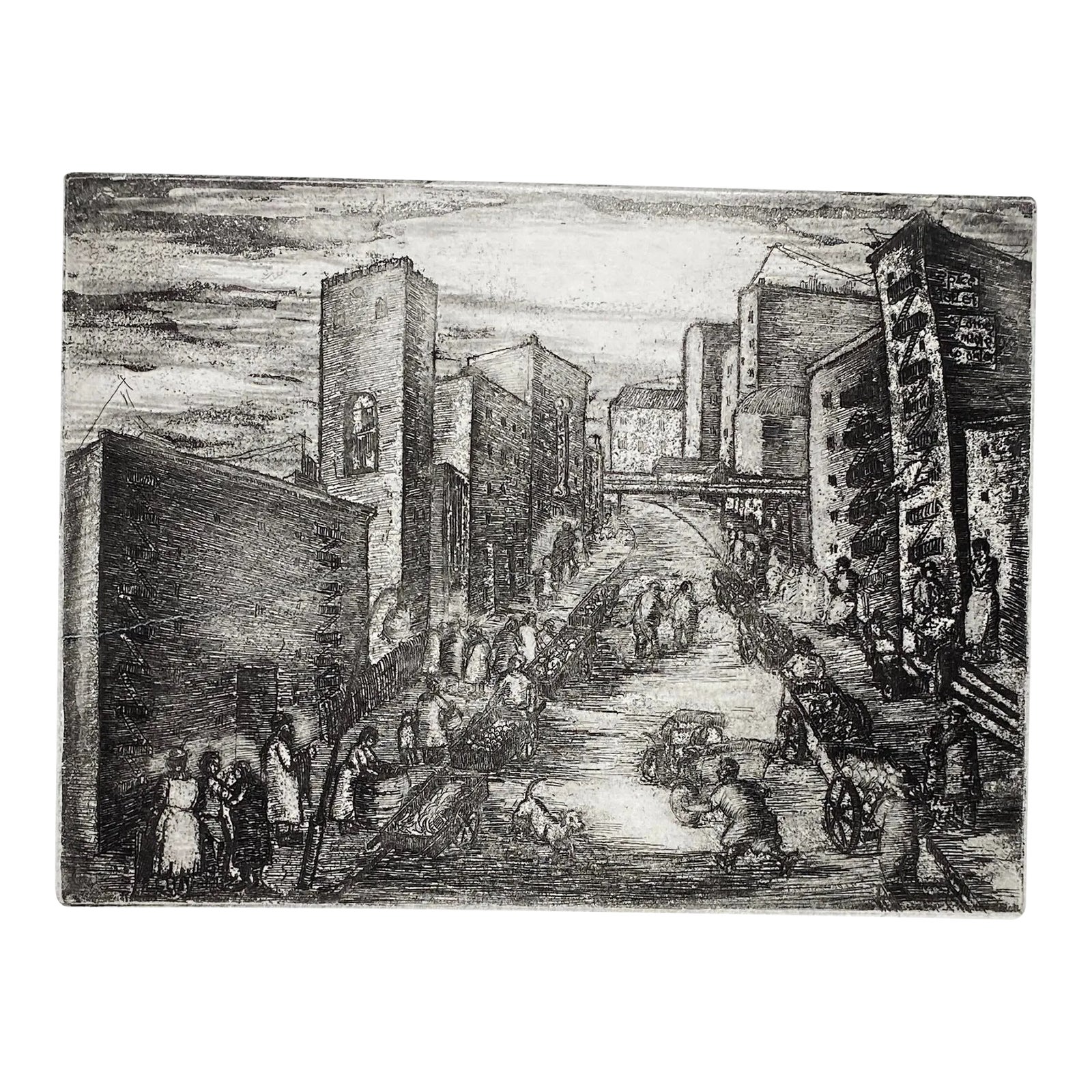 1940s Benjamin Rubin East Side New York Etching | Chairish