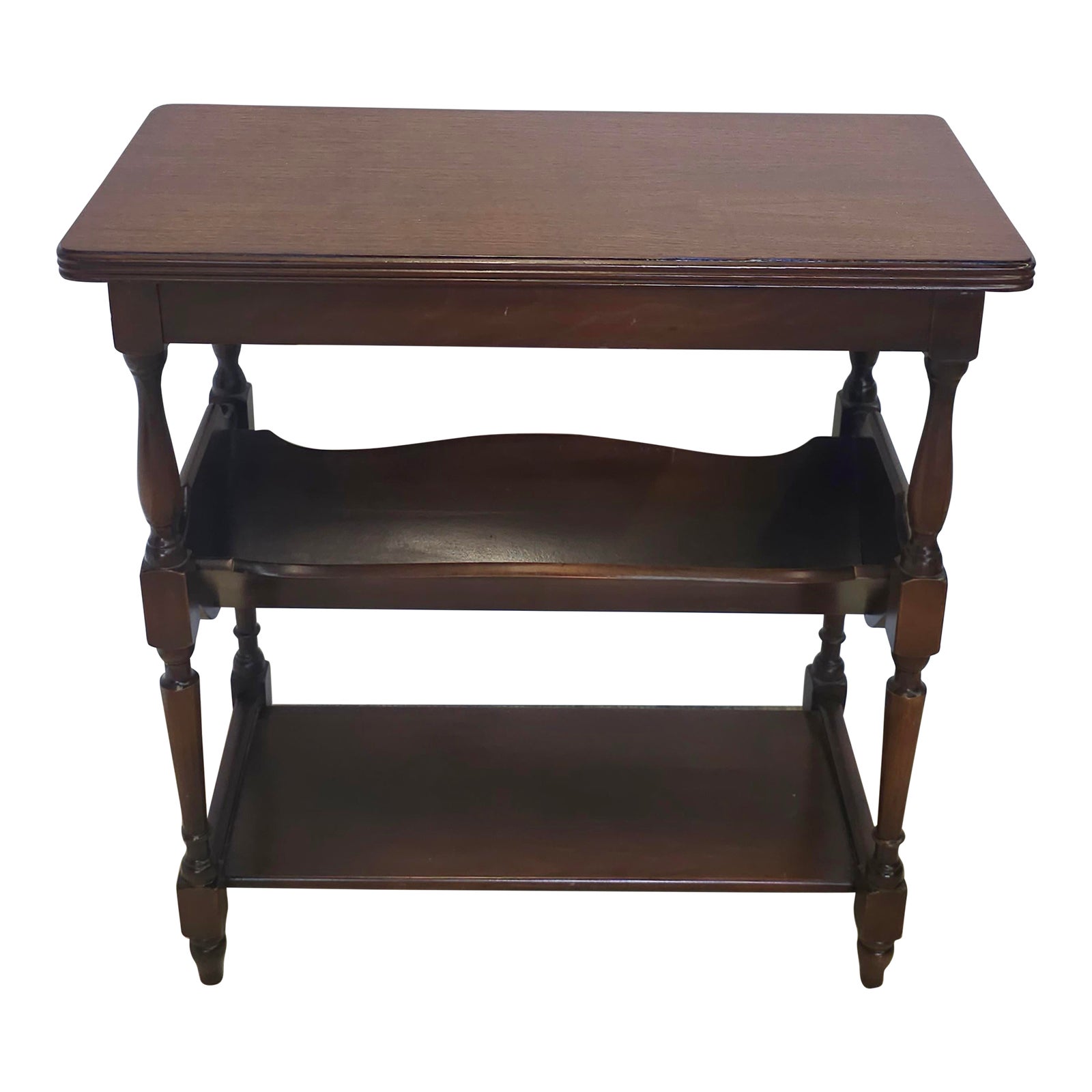 Mid-Century American Classical Three Tier Mahogany Magazine Rack ...