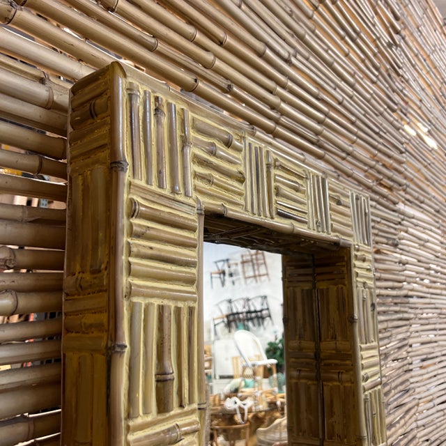 Vintage Boho Chic Style Bamboo Stick Wall Mirror | Chairish