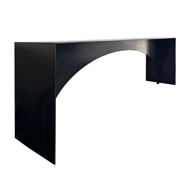 Monumental Brutalist Steel Console Table | Chairish