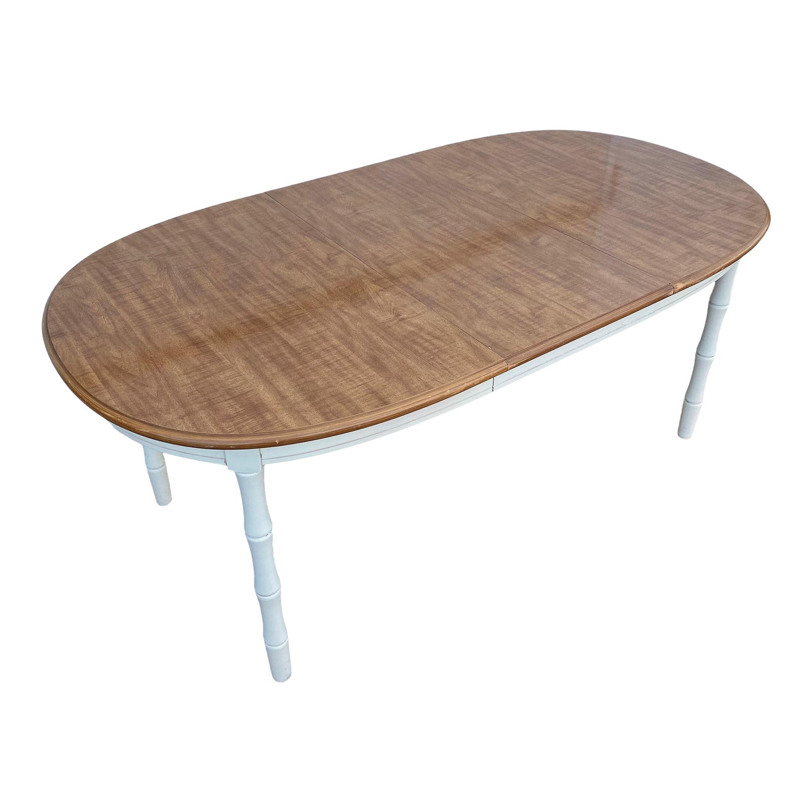 Faux Bamboo Dining Table with Leaf Oval by Broyhill | Chairish