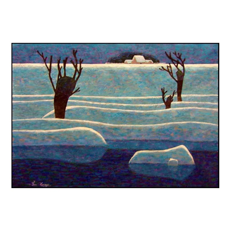 Lin Chong Untitled Original Acrylic Painting on Rice Paper | Chairish