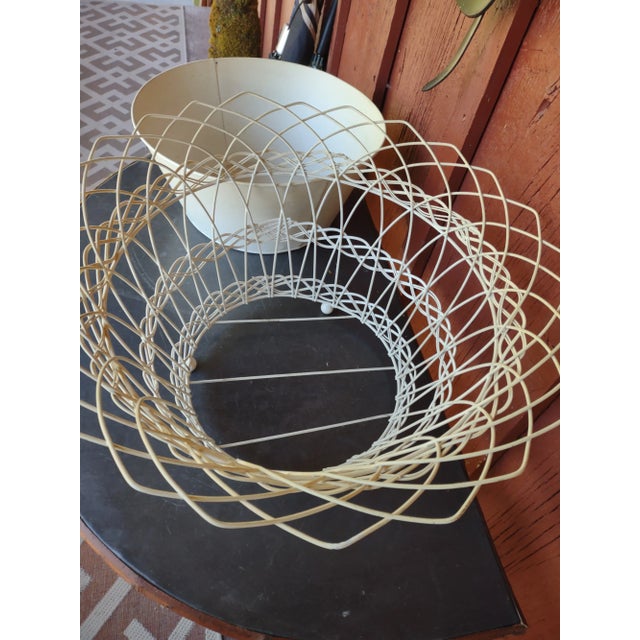 Very Large Round White Wireware Planter With Liner, Probably French ...