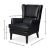 Classic Black Leather Wingback Chair | Chairish