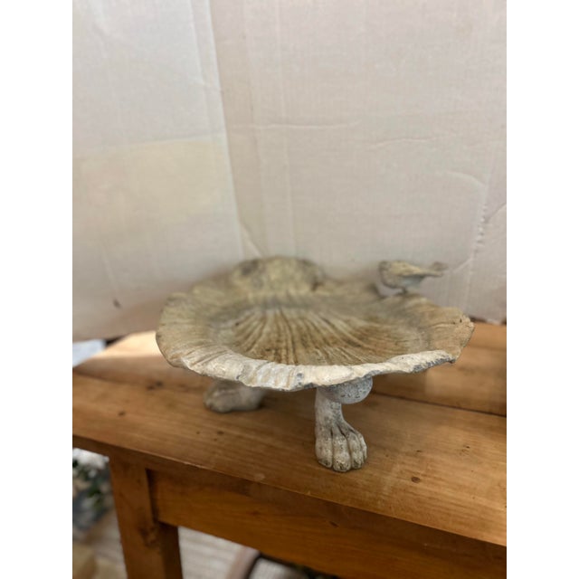 1920s Cast Lead Shell Bird Bath | Chairish