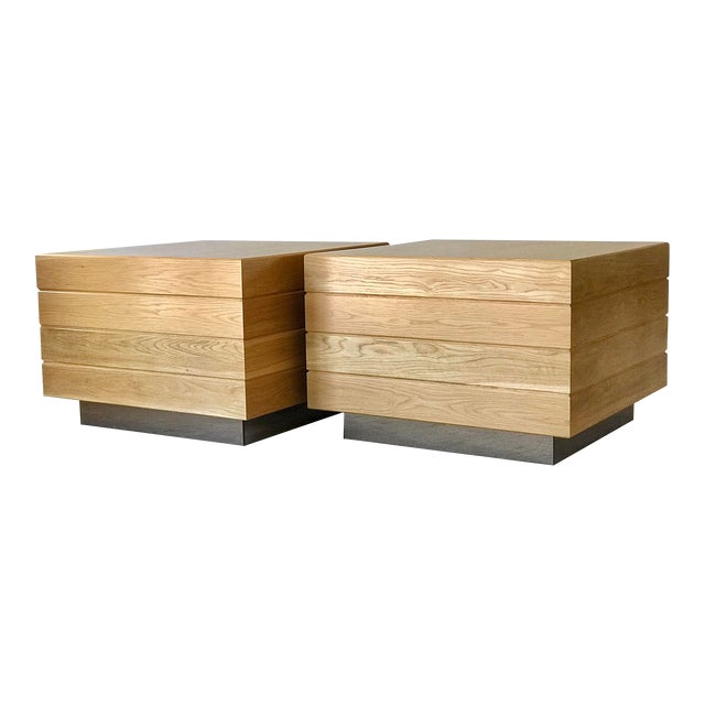 1980’s Steve Chase Custom Design Side Tables - a Pair | Chairish