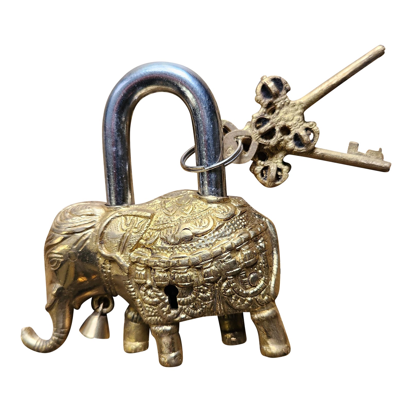 Vintage Brass Elephant Padlock | Chairish