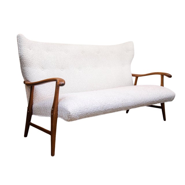 1960s Scandinavian Wingback Settee | Chairish