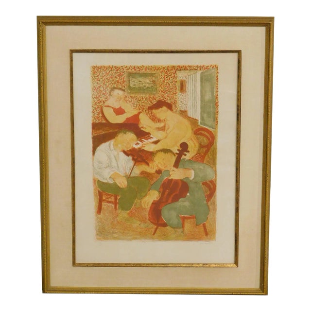 Musicians Trio Original Lithograph Print | Chairish