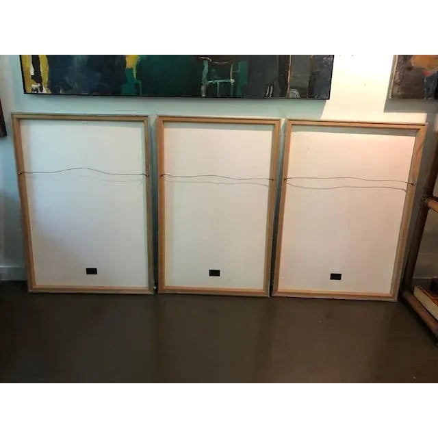 Abstract Tryptich Signed Peter Kitchell 1980's Lithograph Art | Chairish