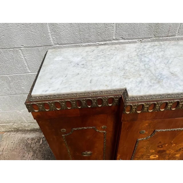 Early 20th Century Louis XVI Style Satinwood Parquetry Inlaid Marble ...