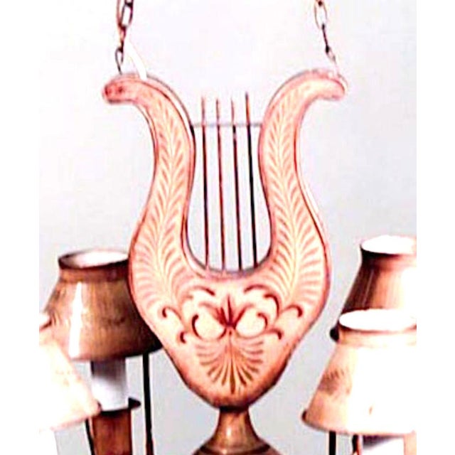 French Directoire Style Mustard Tole and Gilt Trimmed Four-Arm ...