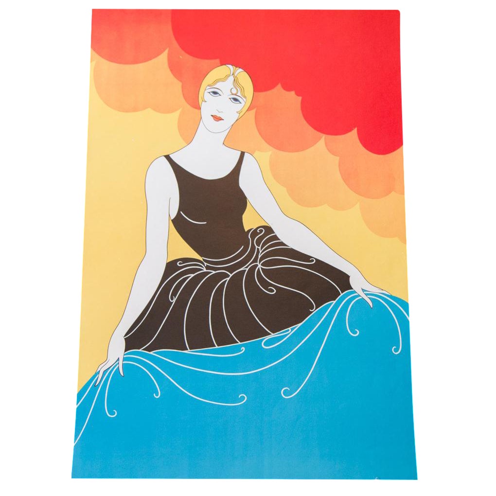 Art Deco Portrait Lithograph | Chairish