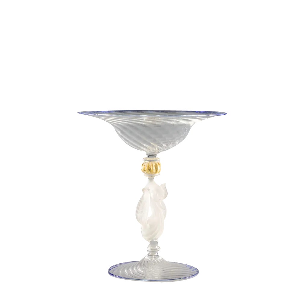 Swan Stand Sandblasted Glass from Cortella Ballarin Production | Chairish