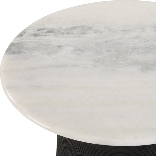 Total Eclipse Marble Accent Table | Chairish