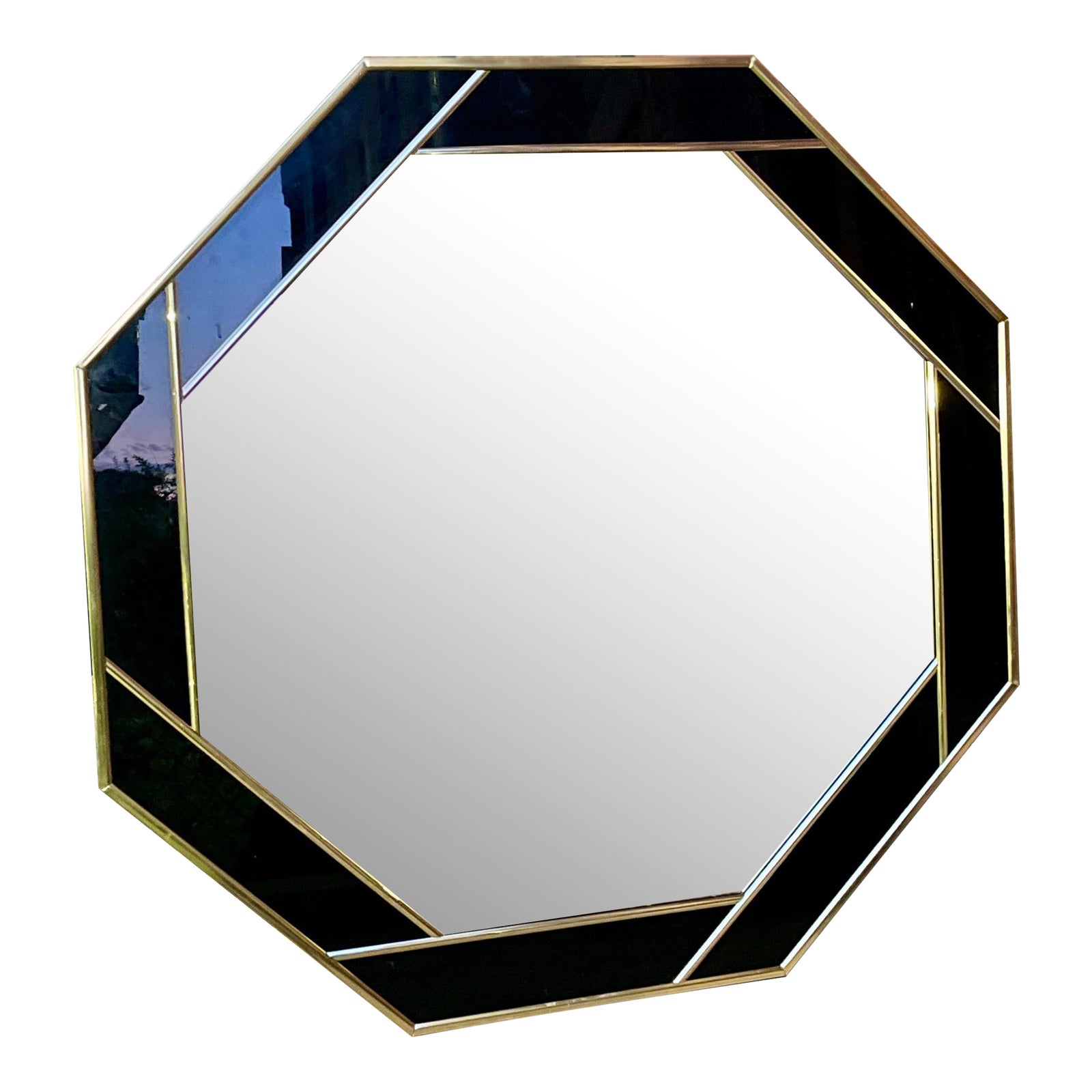 Vintage 1990s Windsor Art Brand 1980s Brass & Black Glass Trimmed ...