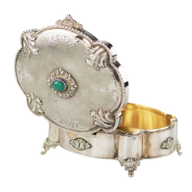 20th Century Baroque Italian Silver Jewelry Box | Chairish