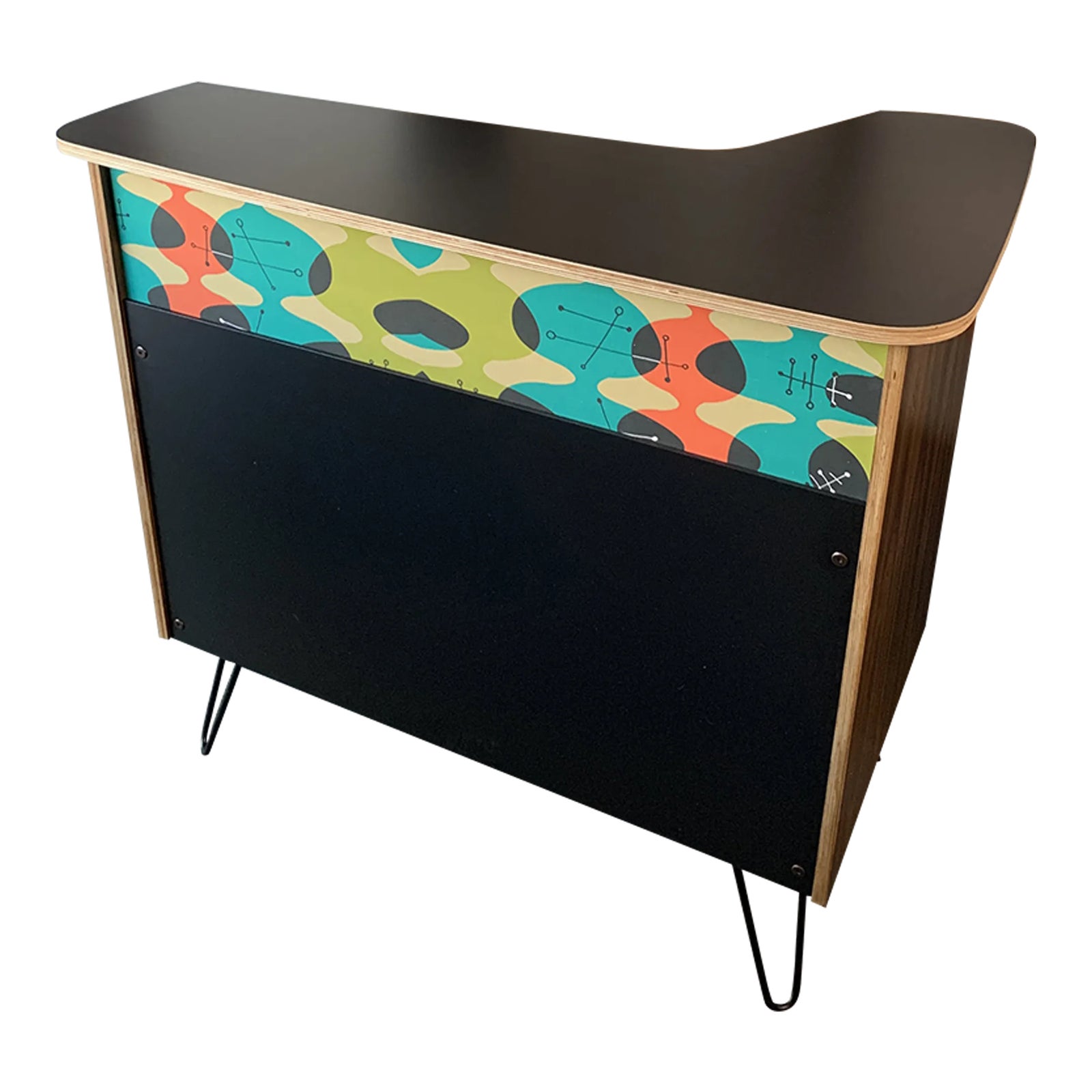 Mid Century Modern Cocktail Bar - Reception Desk | Chairish