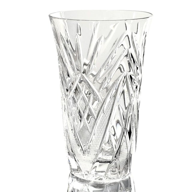 Etched Embossed Cut Crystal Highball Tumbler Glass | Chairish