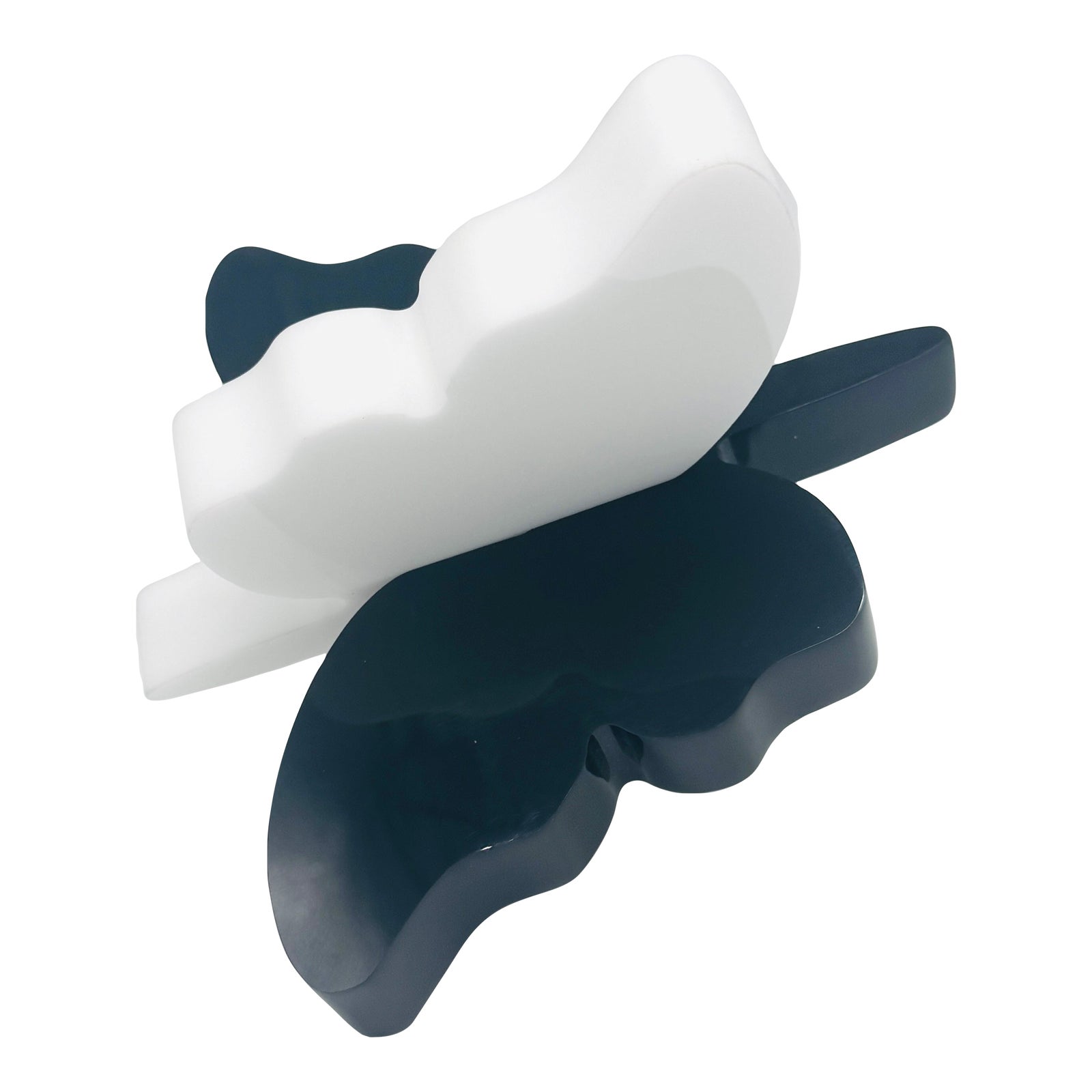 (Black X White) Modern Interlocking Lucite Butterflies Sculpture ...