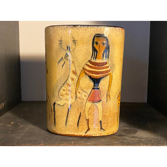 1950s Mid-Century Poila Pillin Vase Featuring Figural and Animal Motifs ...