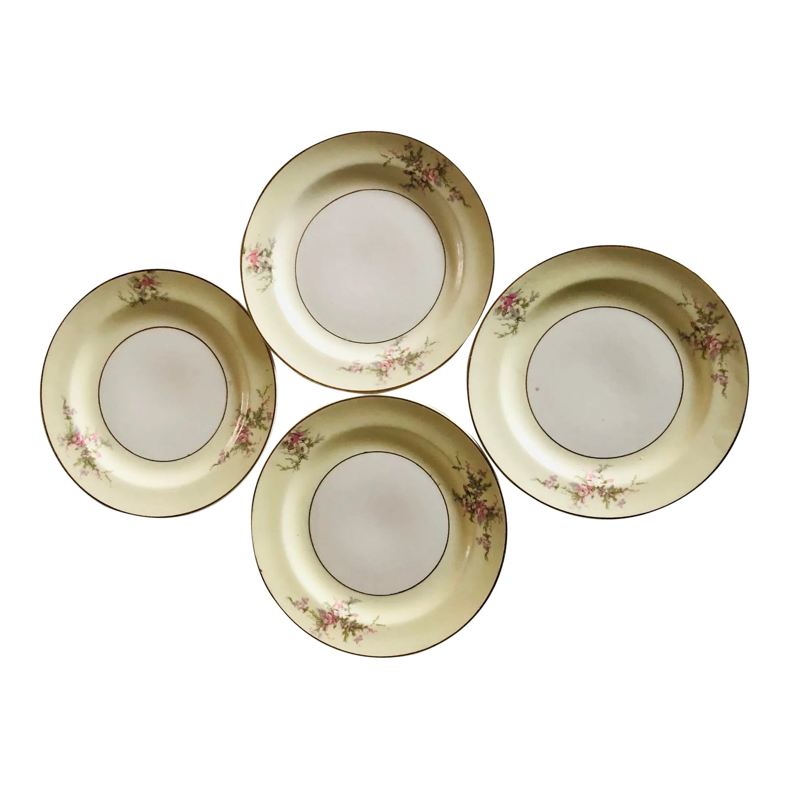 Vintage Cronin China Company Floral Design Bread Plates- Set of 4 ...