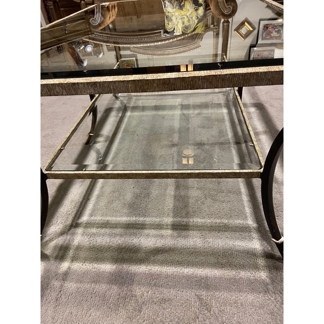 Marge Carson Gold Metal Frame Coffee Table | Chairish