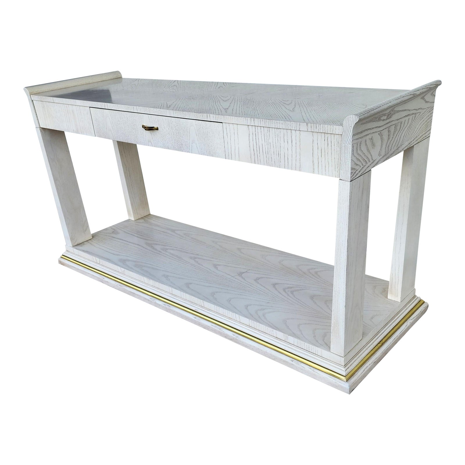Thomasville Console Sofa Table Whitewash Beach House | Chairish