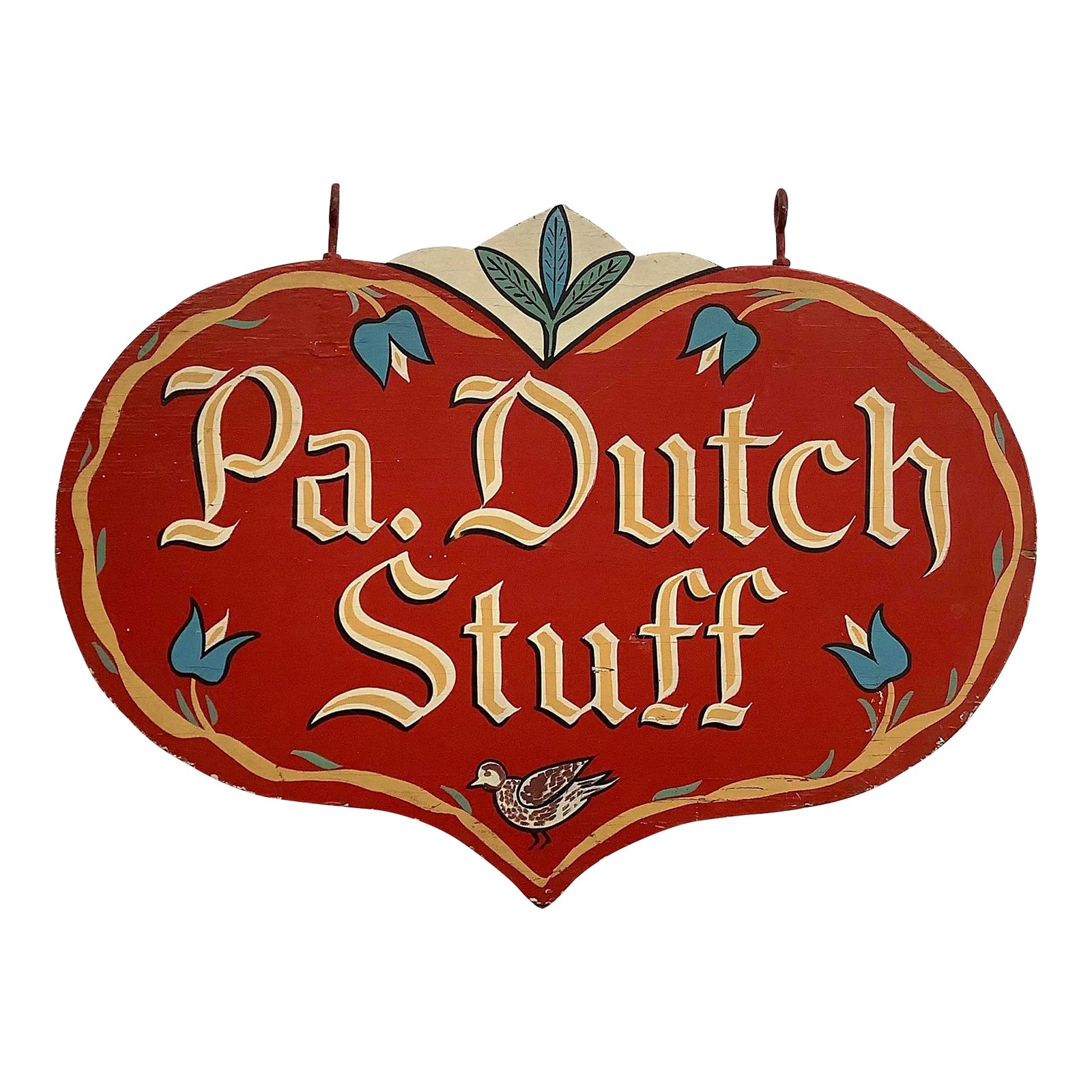 Circa 1940s Pa. Dutch Stuff Wood Sign | Chairish
