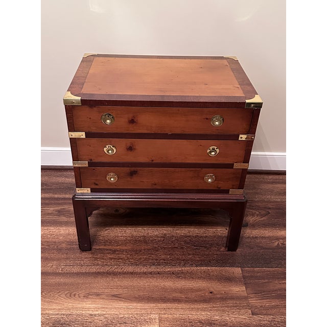 Tradition House Yew Wood Campaign Chest | Chairish