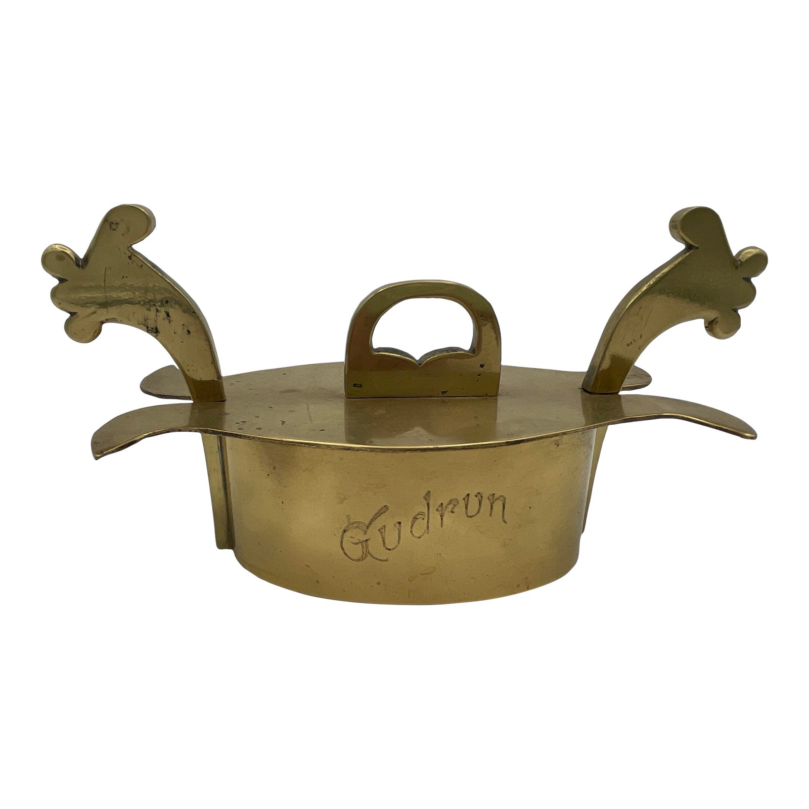 19th Century Norwegian Brass Tine Box | Chairish