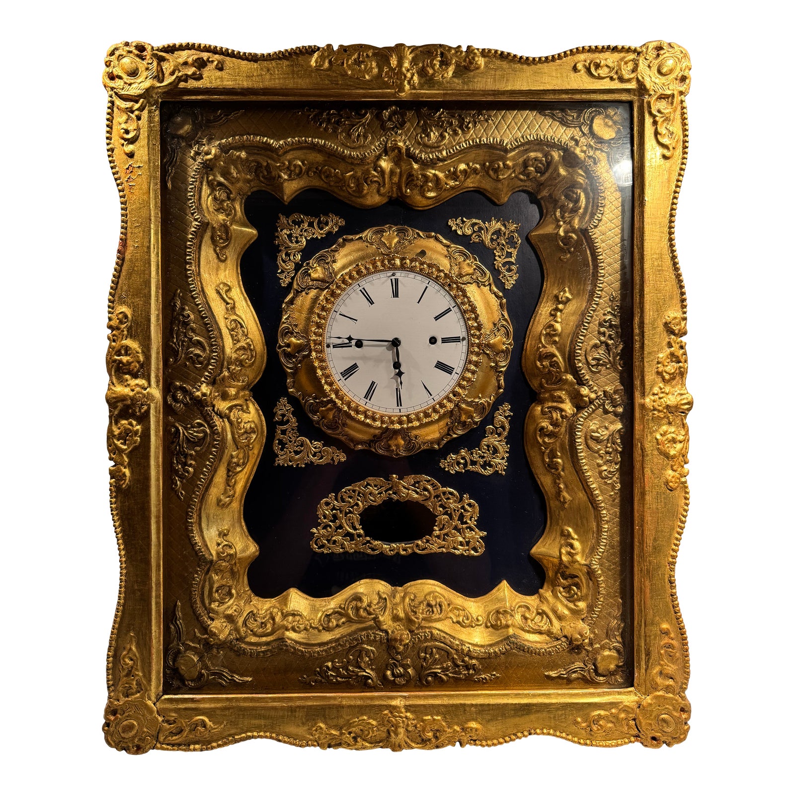 19th Century Austrian Grand Sonnerie Picture Frame Wall Clock | Chairish