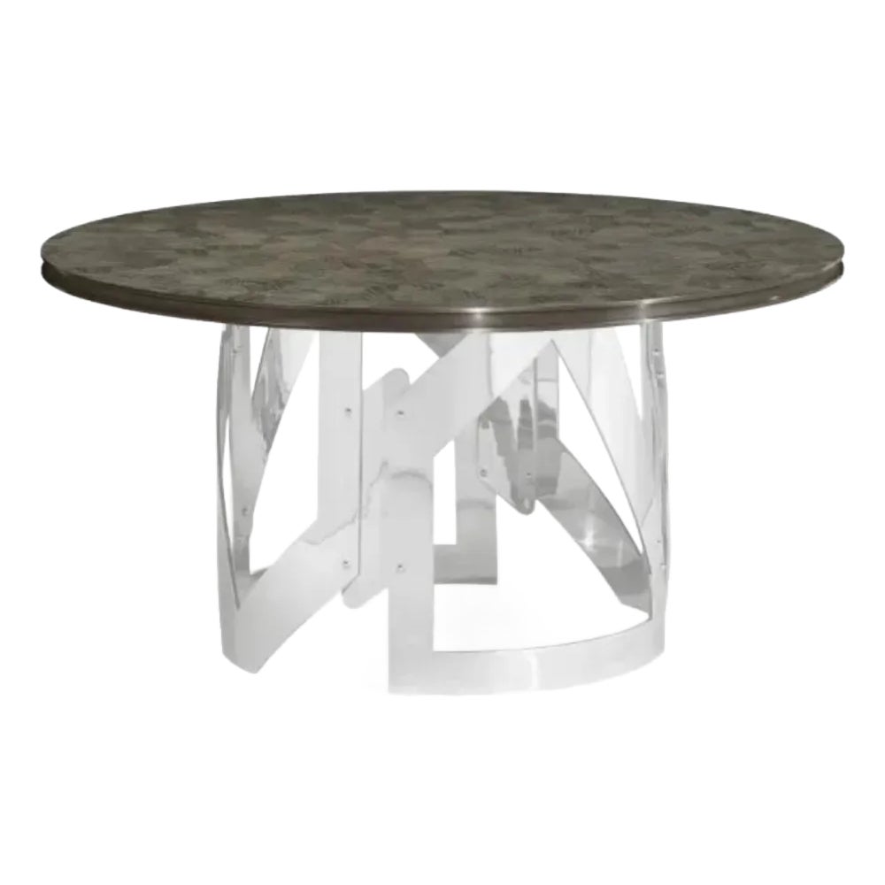 Jonathan Charles Modern Round Gatsby Dining Table | Chairish