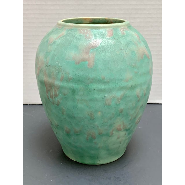 Vintage Rustic Handmade Turquoise Pottery Vase | Chairish