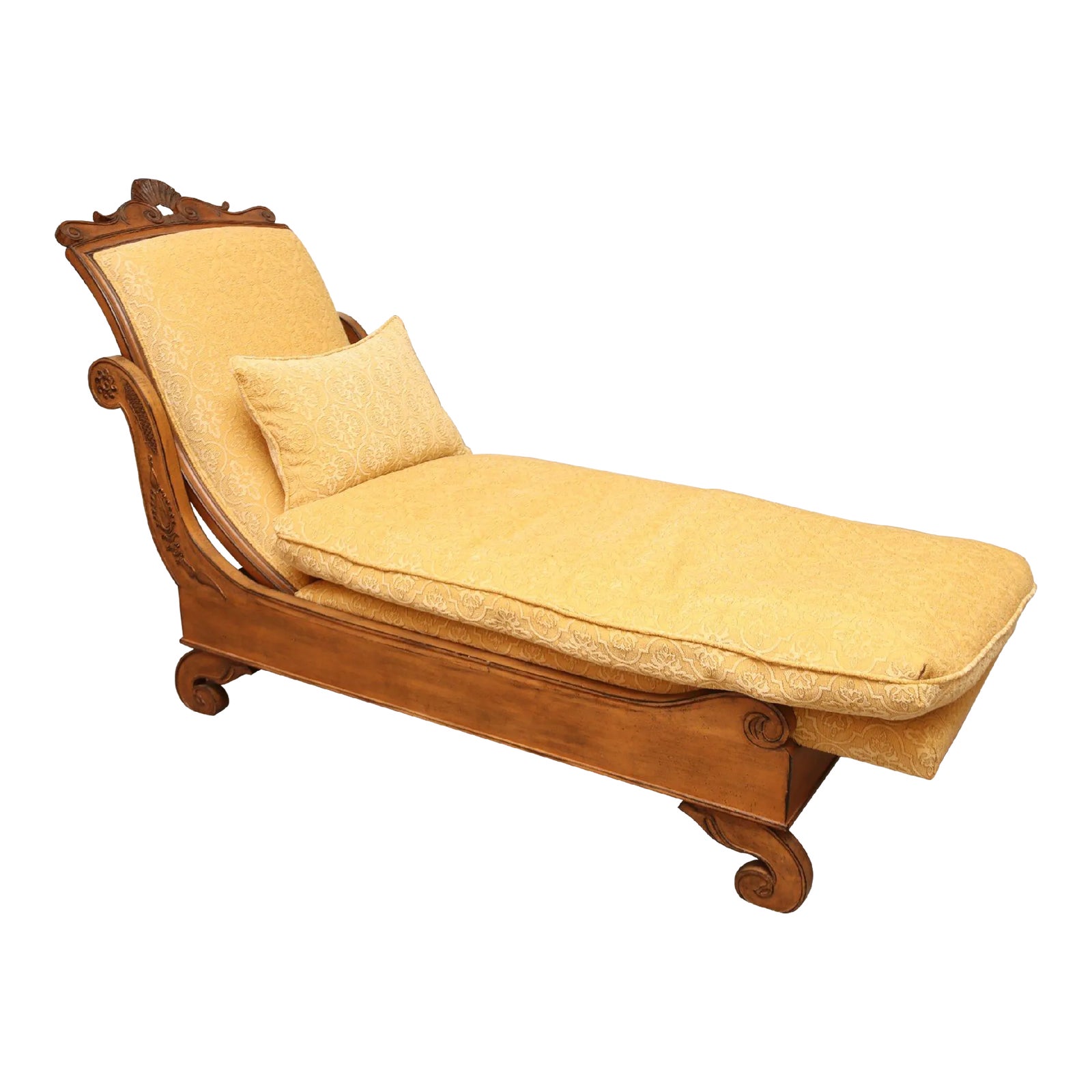 Vintage French Empire Style Adjustable Canape Sofa Chaise Lounge | Chairish