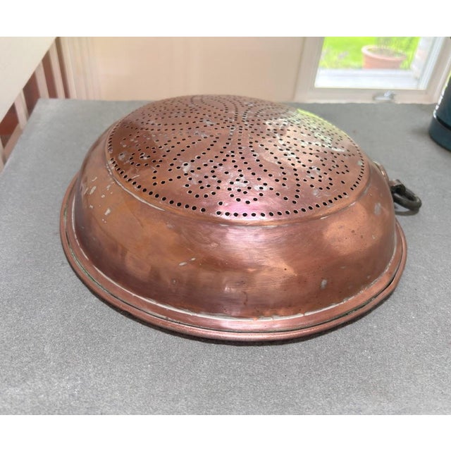 Mid 20th Century Vintage Large Copper Sieve | Chairish