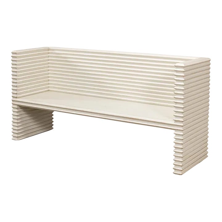 Rustic White Modern Bench | Chairish