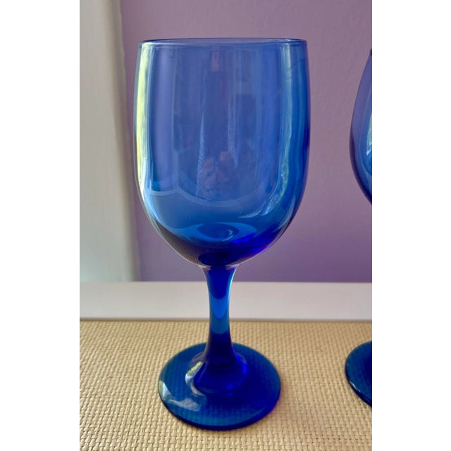 Late 20th Century Libbey Cobalt Blue Stemmed Glasses - Set of 8 | Chairish