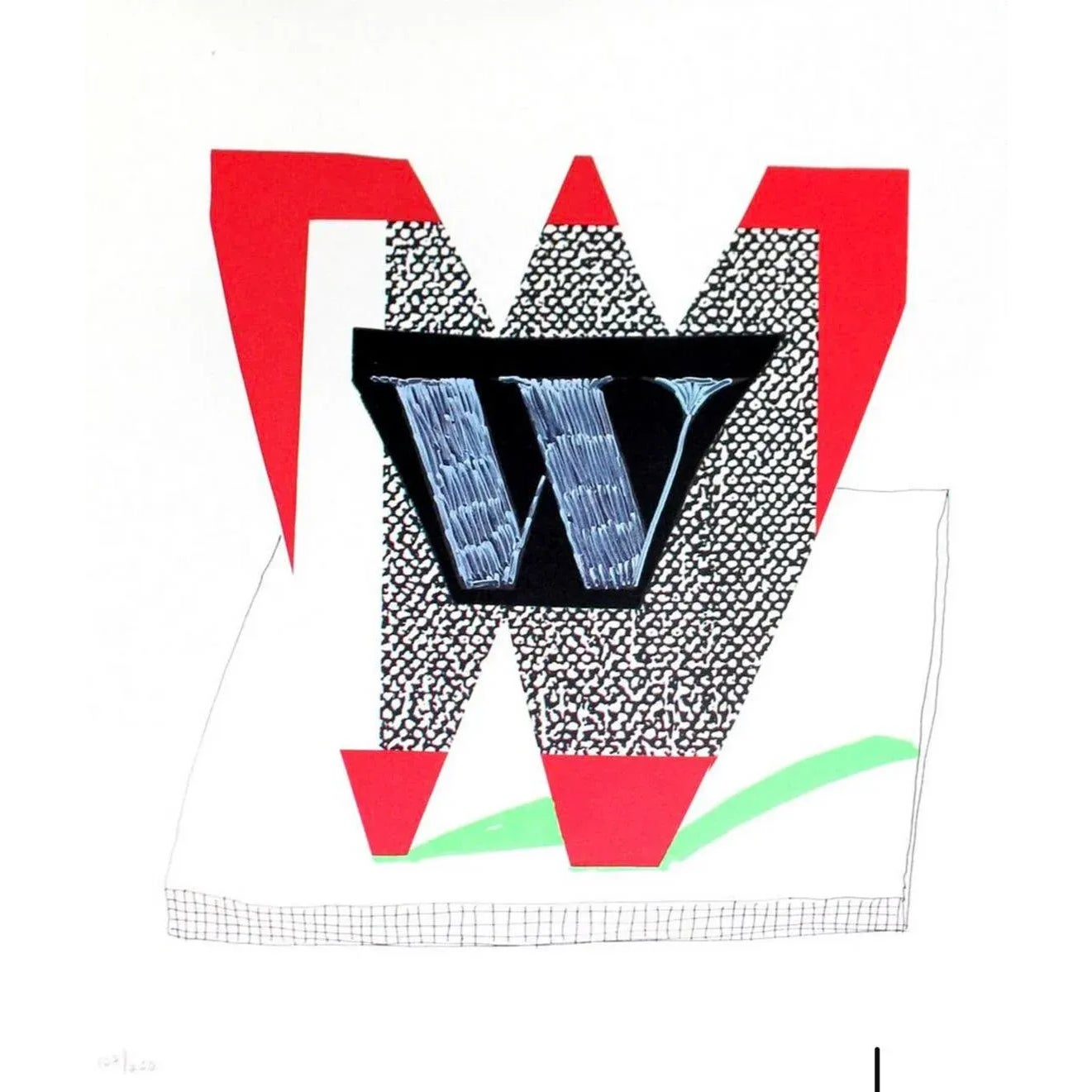 1990s "Letter W" Pop Art Style Poster from Hockney’s Alphabet Suite ...