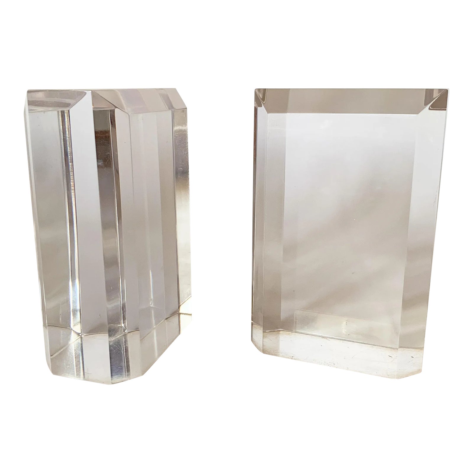 1970s Ritts AstroLite Lucite Bookends- a Pair | Chairish