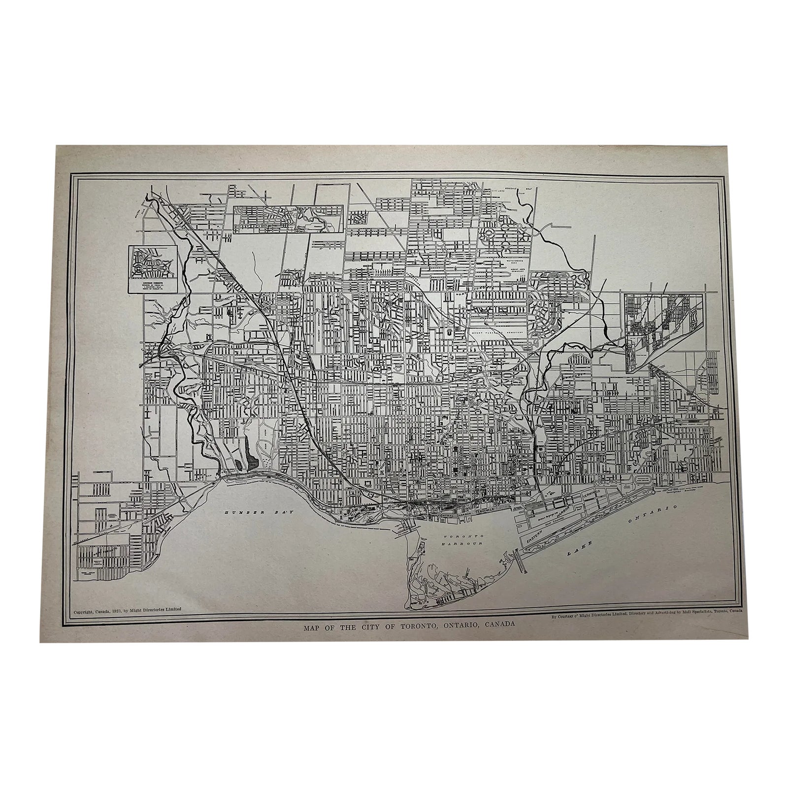 Antique 1920s Toronto City Map | Chairish