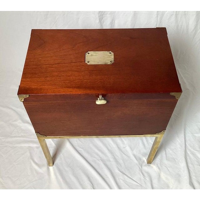 Late 20th Century Mahogany Box on Stand Side Table | Chairish